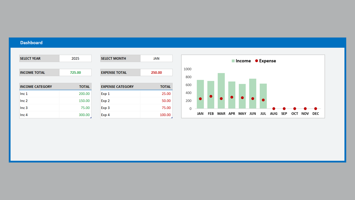 Excel Income Expense Tracker Spreadsheet Life