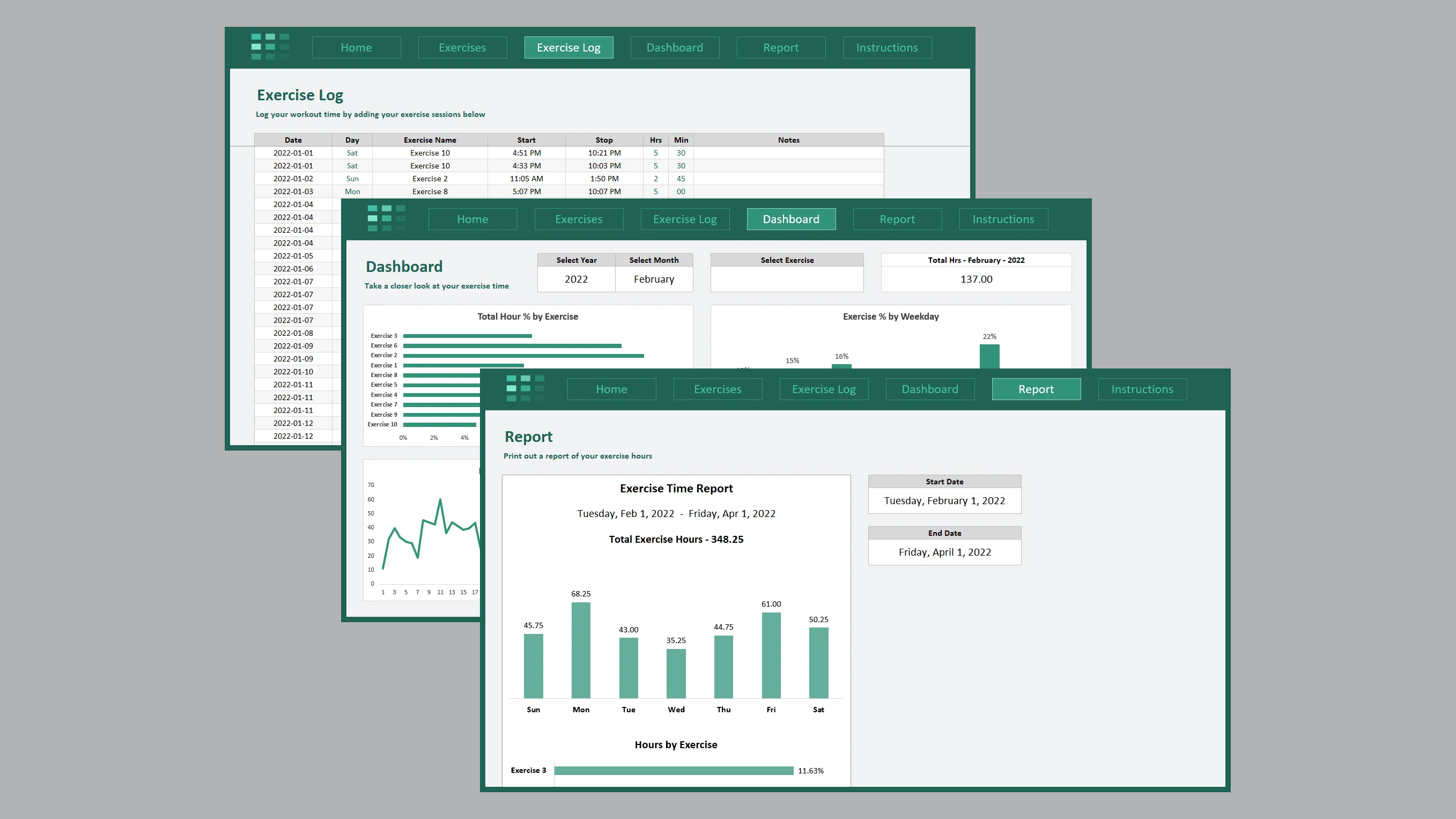 Excel Exercise Log – Spreadsheet Life
