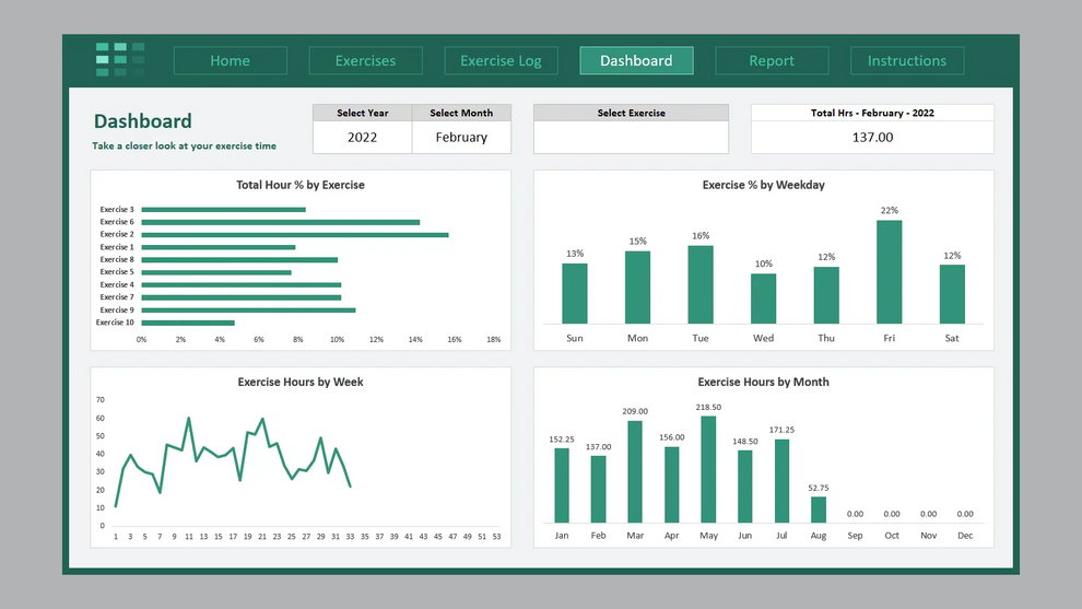 Excel Exercise Log – Spreadsheet Life